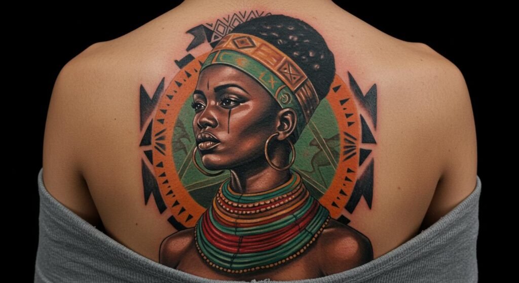 23+ Stunning African Queen Tattoos That Radiate Pure Royalty and Power ...