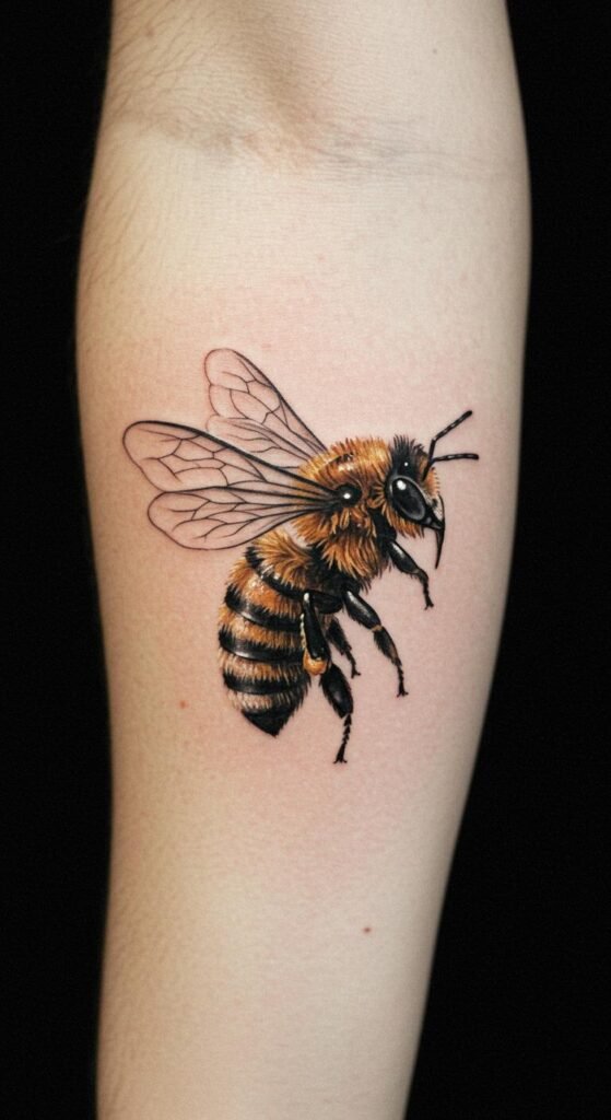 25 Stunning Realistic Honey Bee Tattoos That Will Buzz Into Your Heart