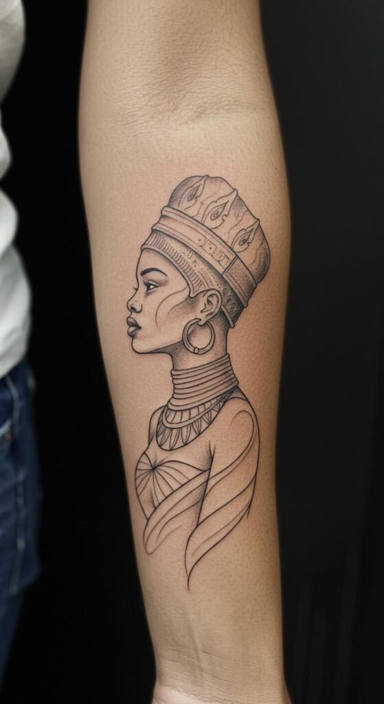 23+ Stunning African Queen Tattoos That Radiate Pure Royalty and Power ...