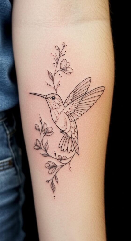 23 Stunning Fine Line Hummingbird Tattoos to Elevate Your Graceful ...